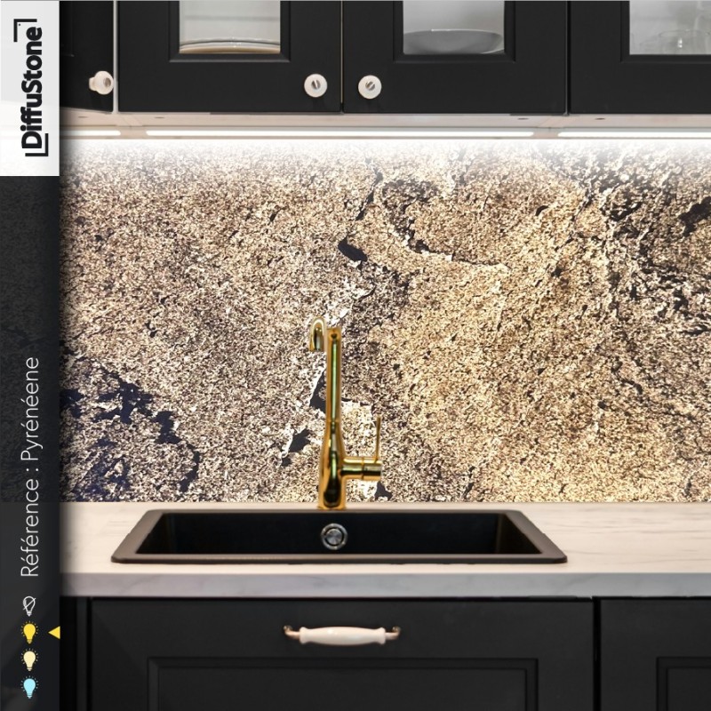 PYRENEENE - TRANSLUCIDE - Feuille de Pierre DiffuStone -1220x2440mm