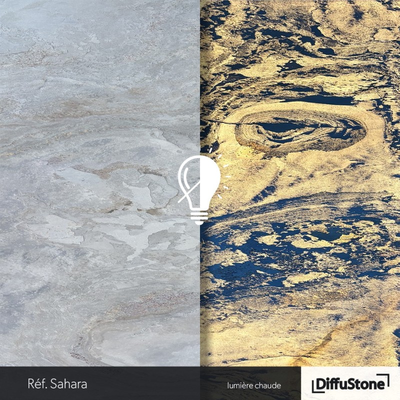 SAHARA - TRANSLUCIDE - Feuille de Pierre DiffuStone -1220x2440mm
